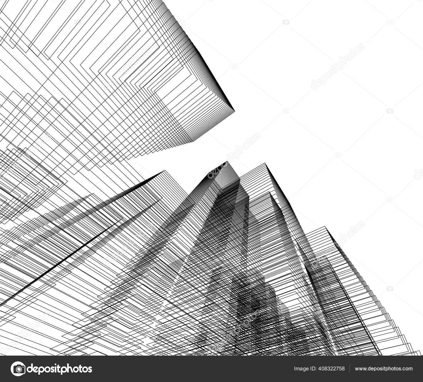 Abstract Architectural Wallpaper Digital Background Stock Vector Image ...