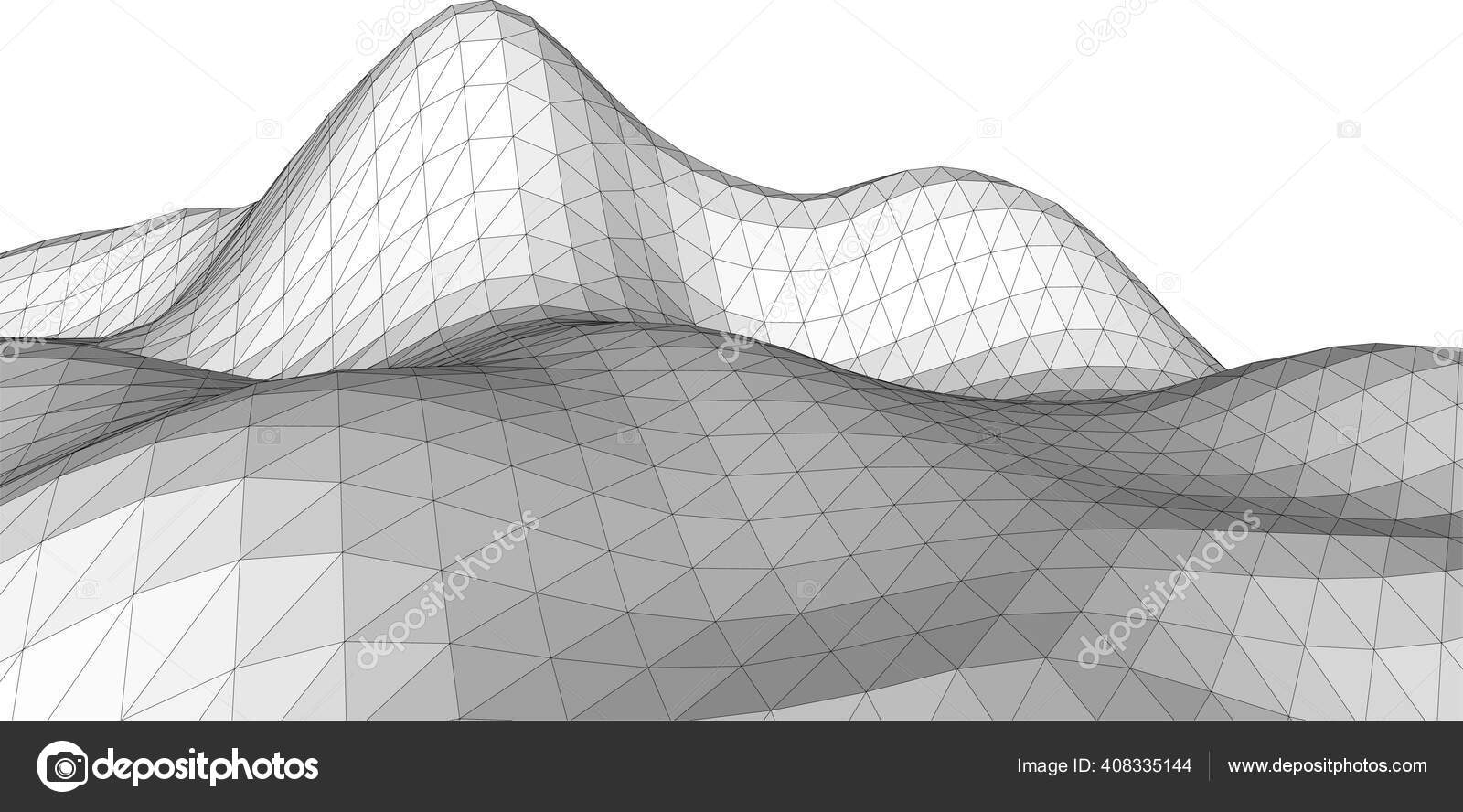 Abstract Wallpaper Hill Shapes Digital Background Stock Vector by ...