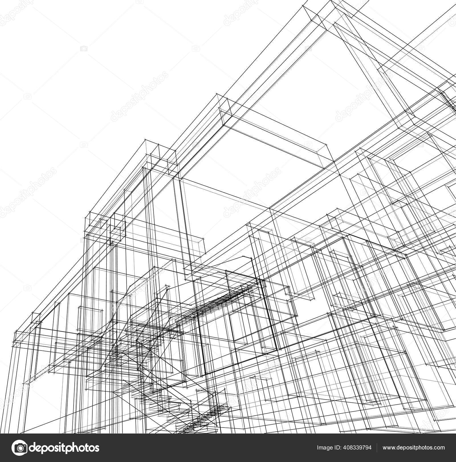 Abstract Architectural Wallpaper Digital Background Stock Illustration ...