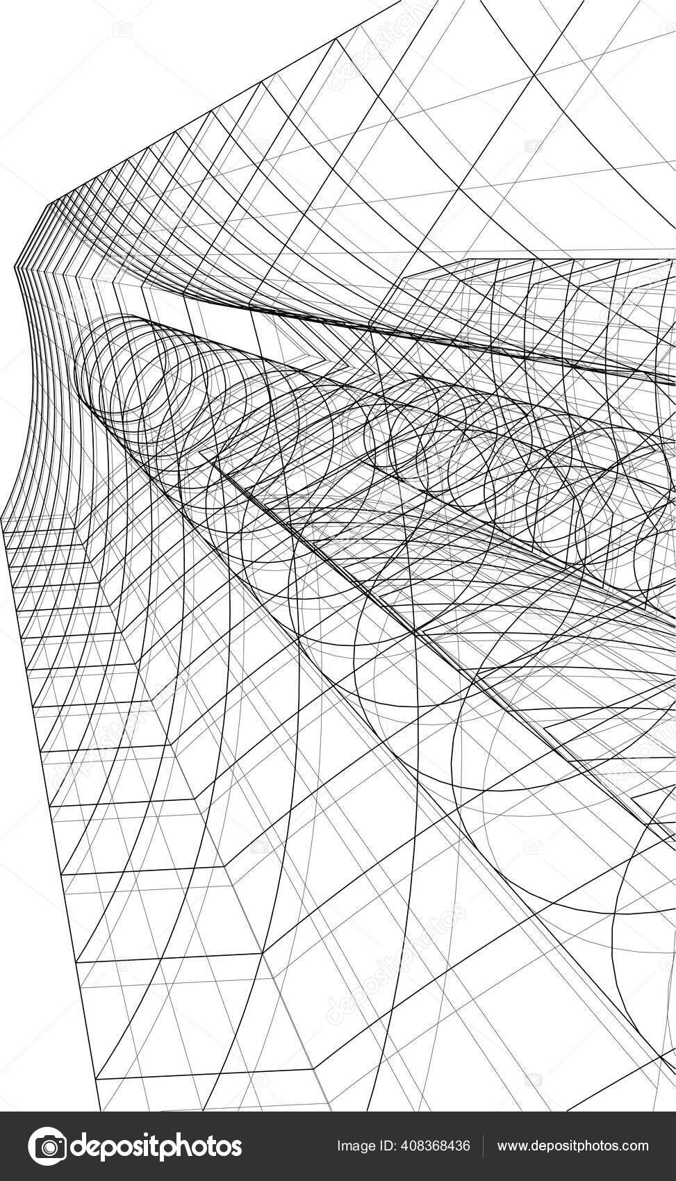 Abstract Architectural Wallpaper Digital Background Stock Illustration ...