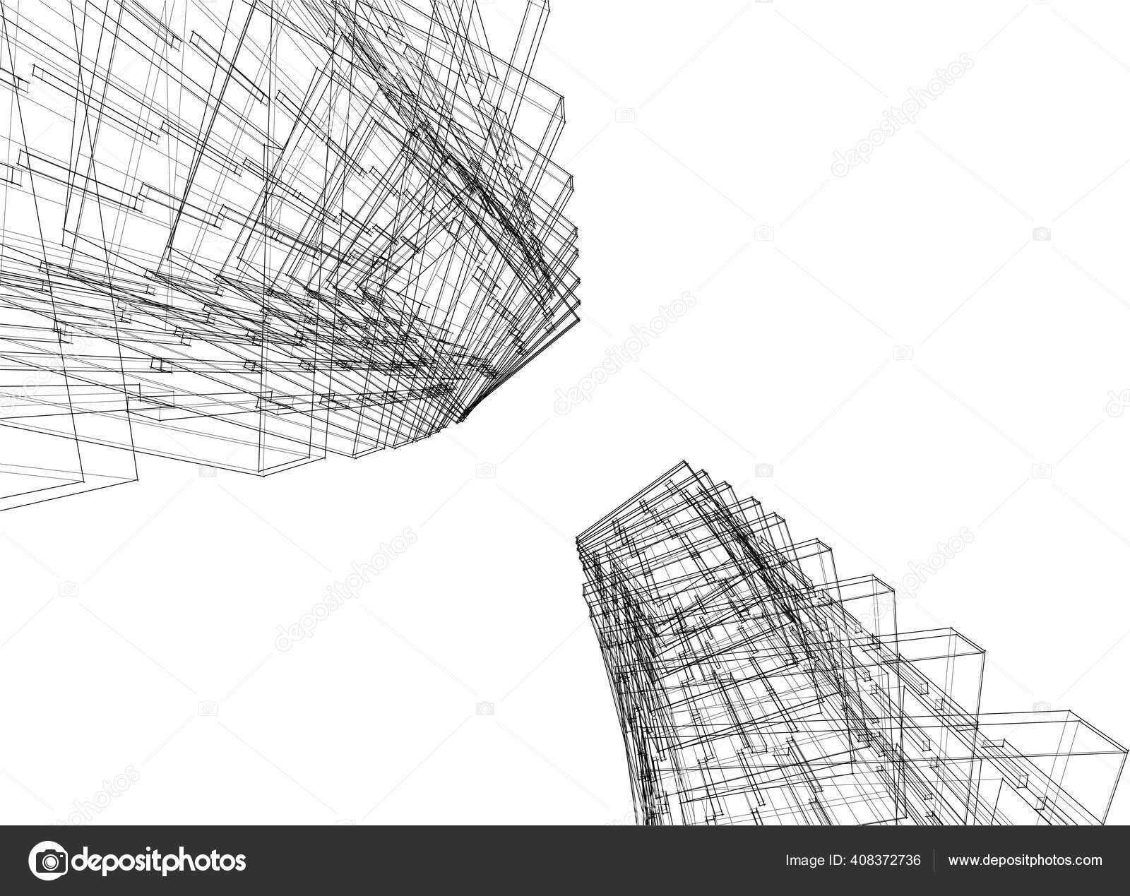 Abstract Architectural Wallpaper Digital Background Stock Illustration ...