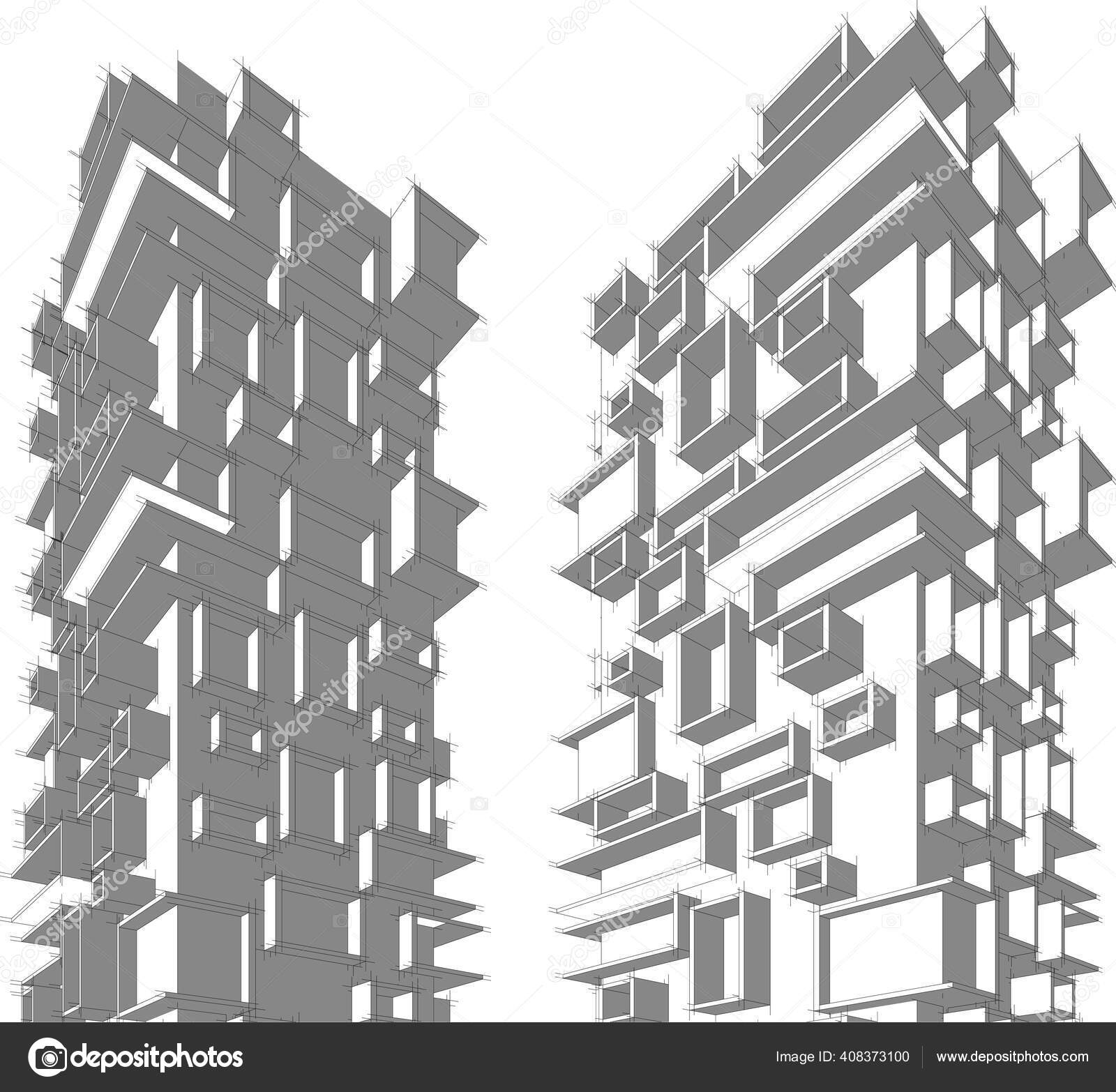 Abstract Architectural Wallpaper Digital Background Stock Vector by ...