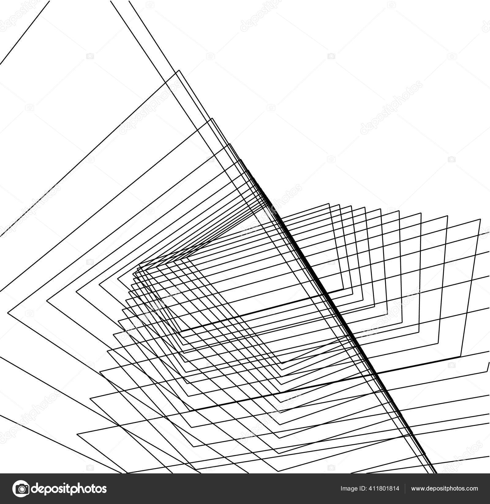 Abstract Drawing Lines Architectural Art Concept Minimal Geometrical ...
