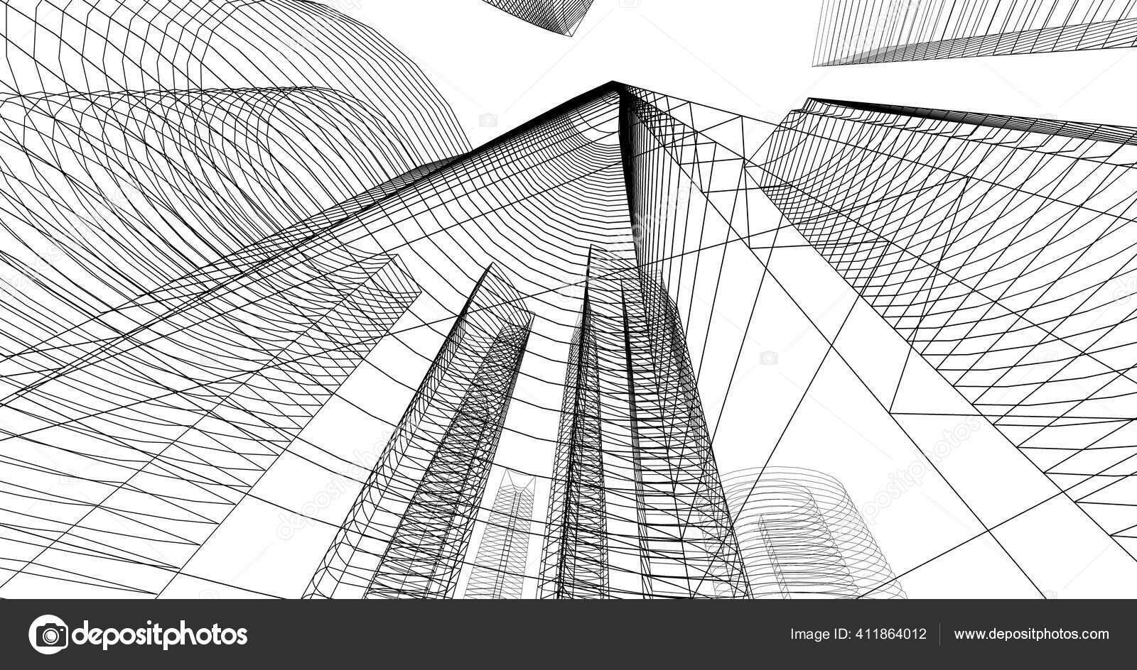 Abstract Architectural Wallpaper Design Digital Concept Background ...