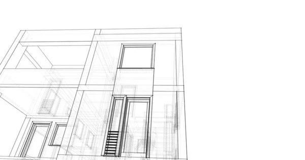 Abstract drawing lines in architectural art concept, minimal ...
