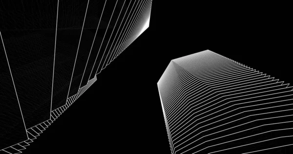 3d architectural wallpaper design, digital building sketch - Stock ...