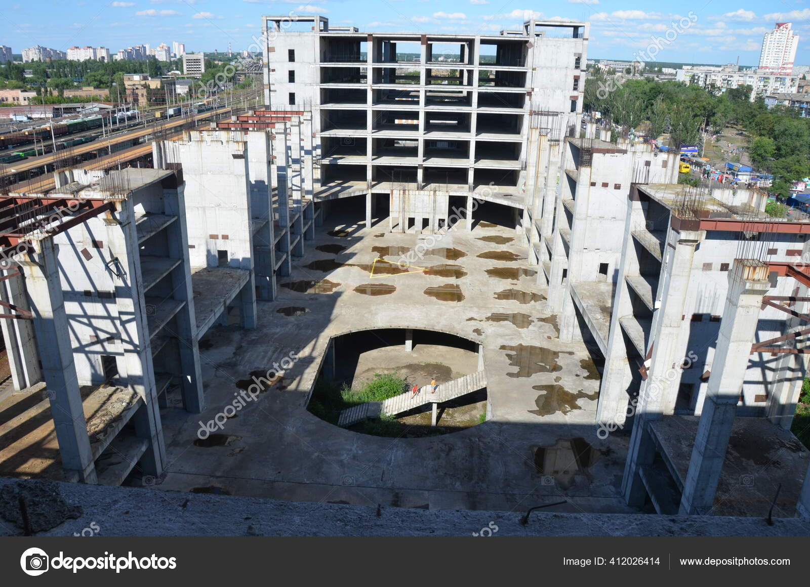 Geometrical Architectural Building Shapes — Stock Photo © YuriyA #412026414