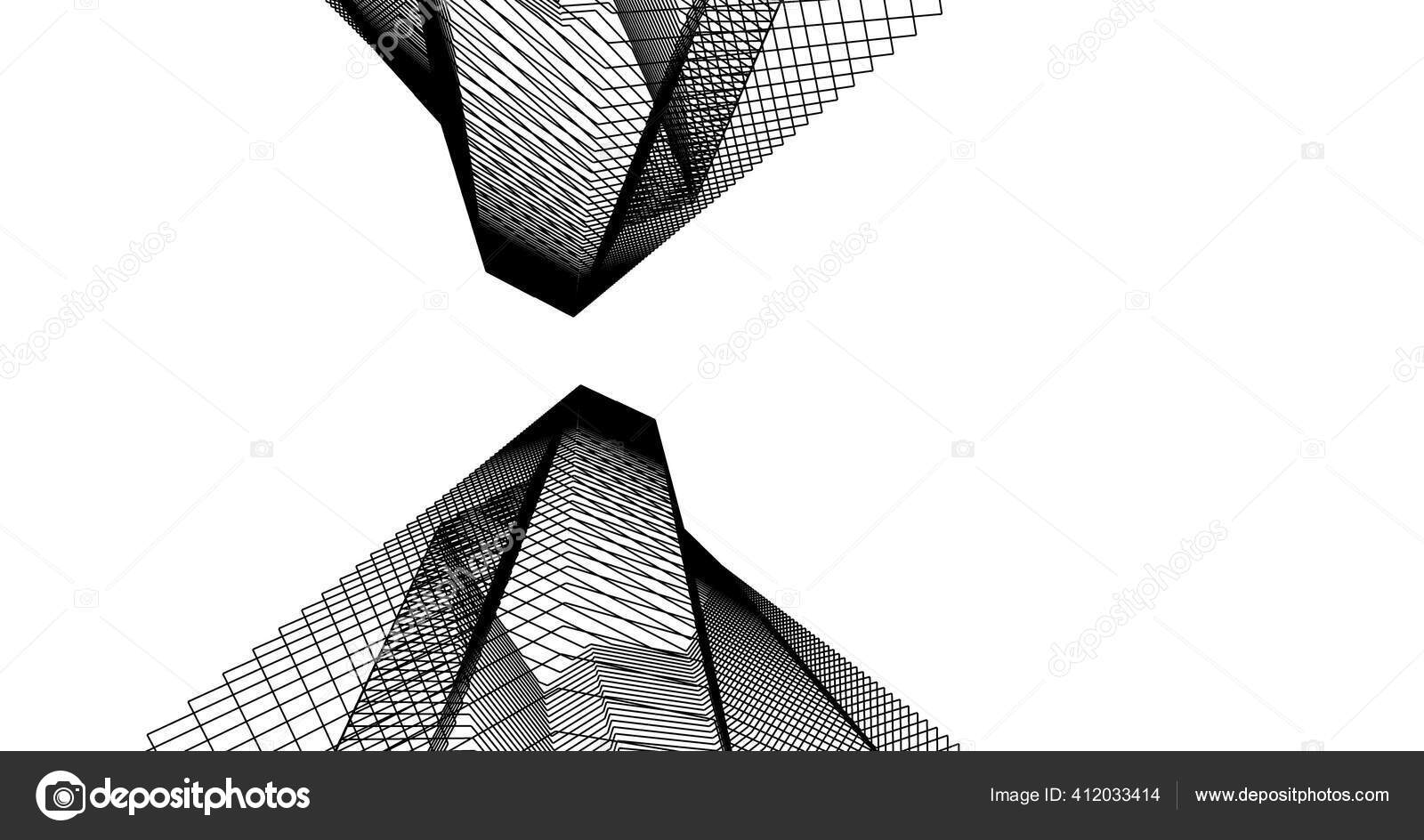 Líneas Abstractas Dibujo Concepto Arte Arquitectónico Formas ...