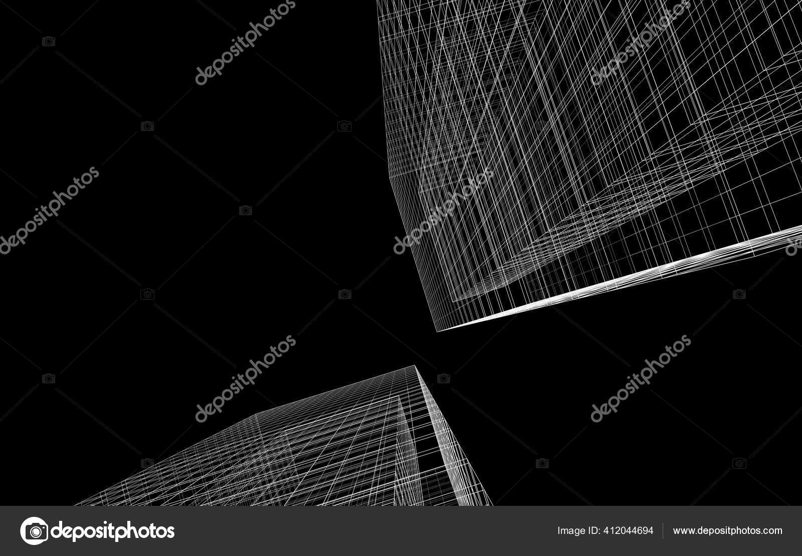 Líneas Abstractas Dibujo Concepto Arte Arquitectónico Formas ...