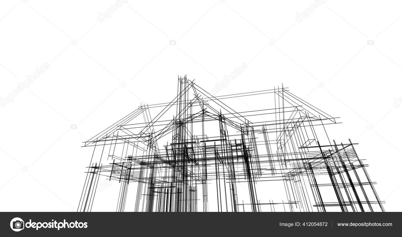 Minimal Geometrical Architectural Buildings Design Stock Illustration ...