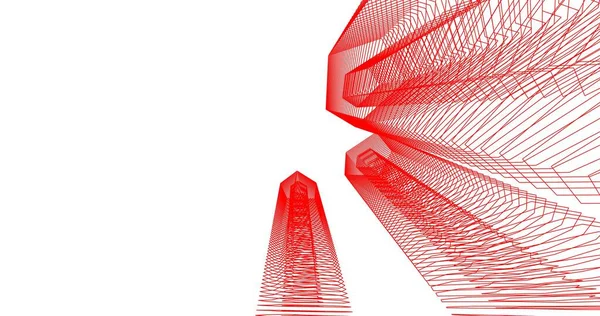 3d architectural wallpaper design, digital building sketch - Stock ...