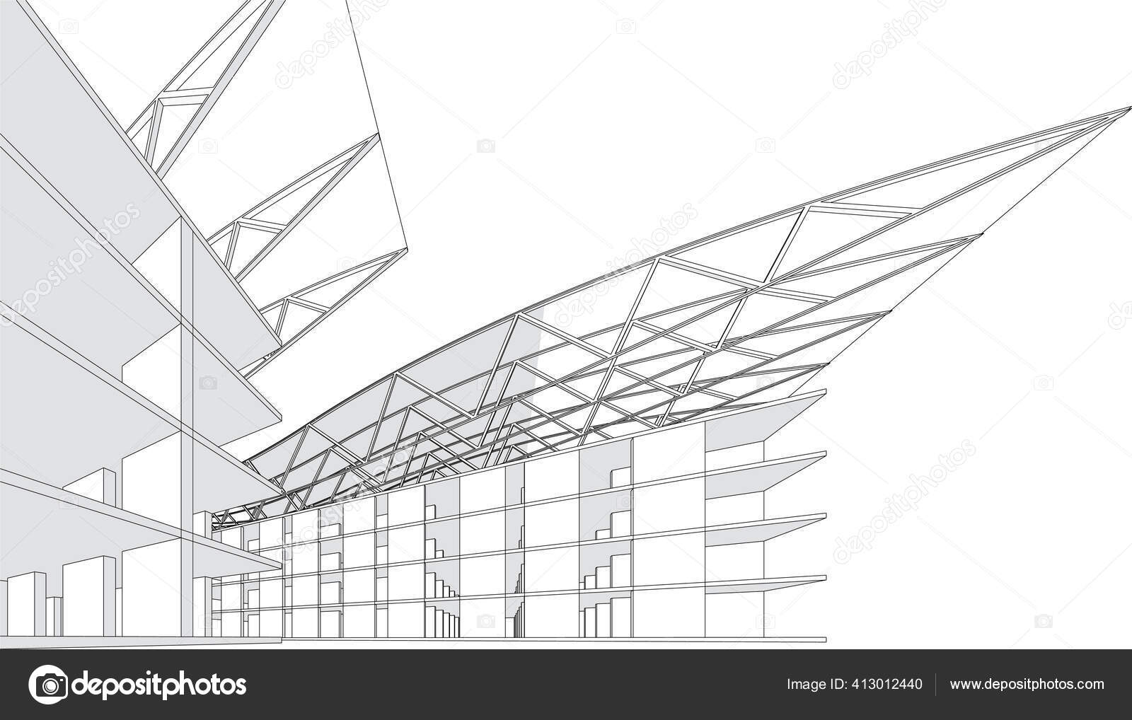 Minimal Geometrical Shapes Architectural Lines Stock Vector by ©YuriyA ...