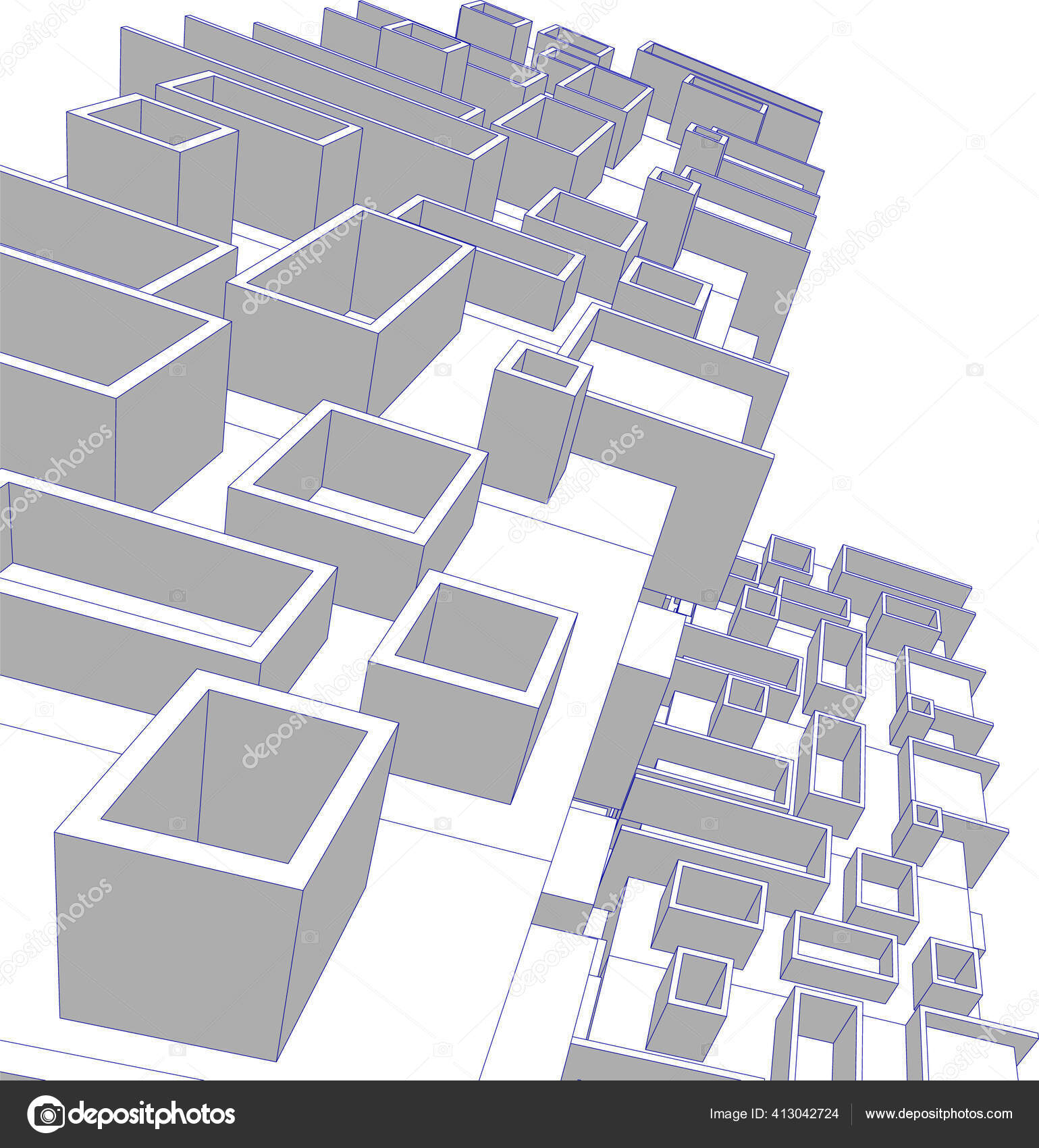 Abstract Drawing Lines Architectural Art Concept Minimal Geometrical ...