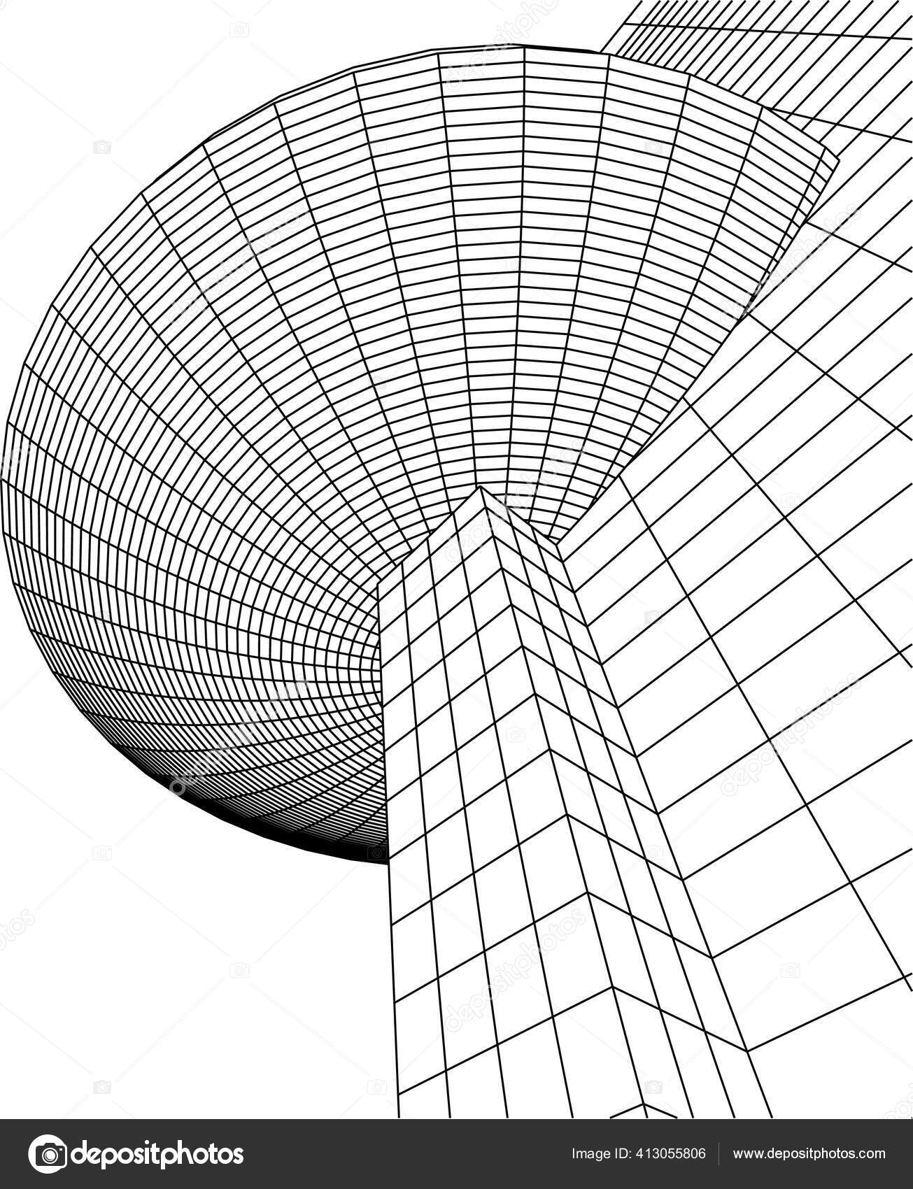 Líneas Abstractas Dibujo Concepto Arte Arquitectónico Formas ...