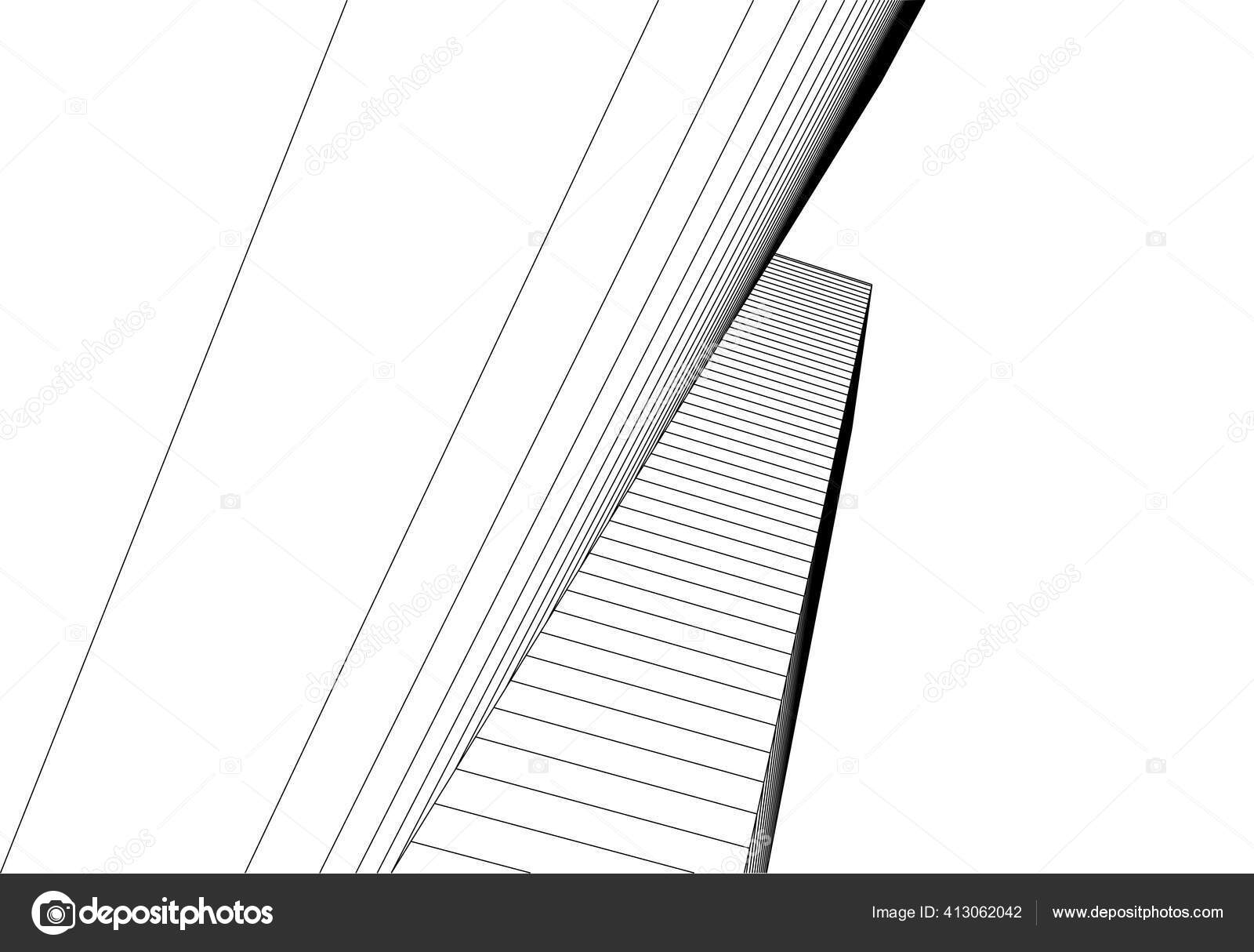 Abstract Drawing Lines Architectural Art Concept Minimal Geometrical ...
