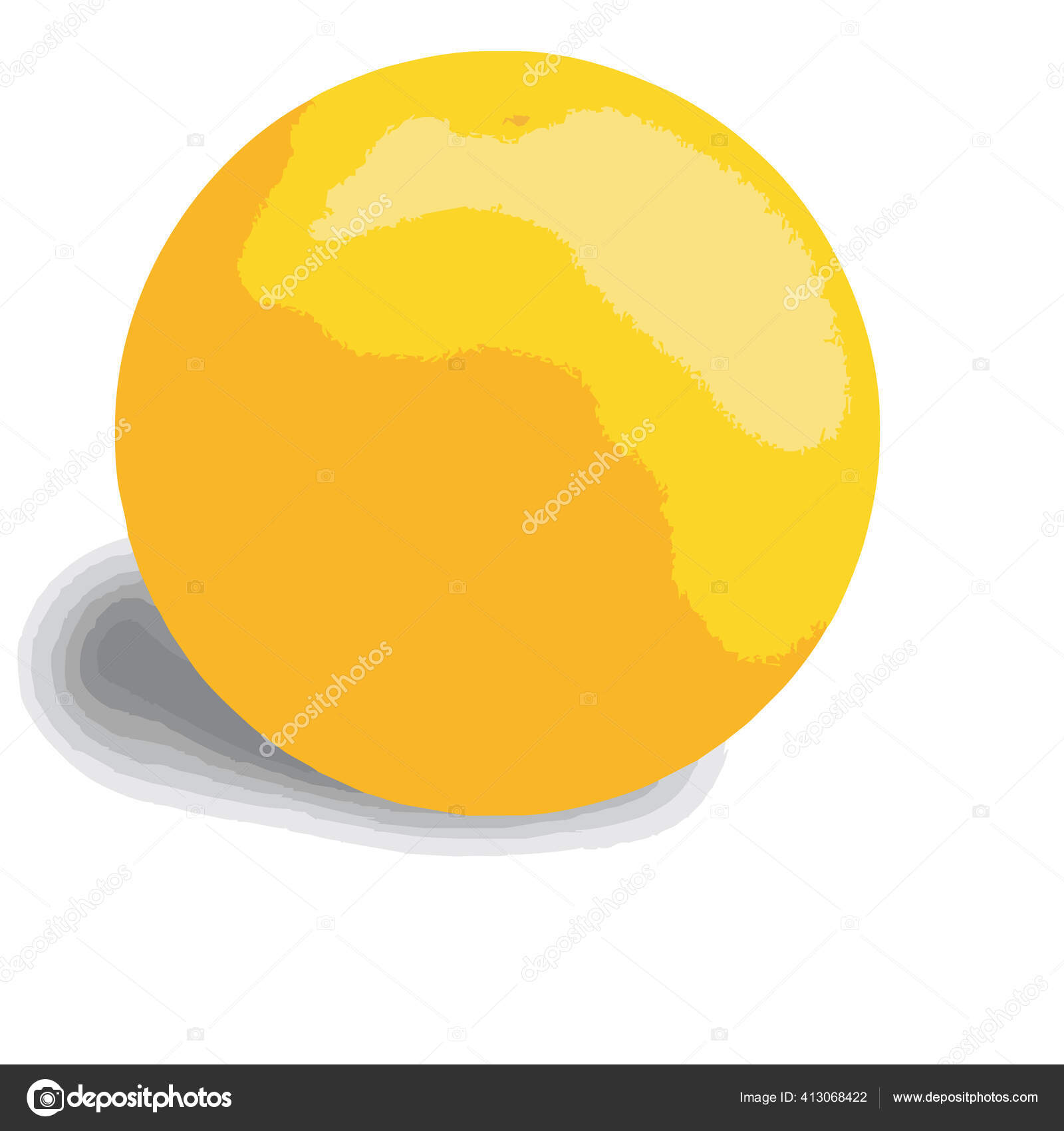 Yellow Ball Isolated White Background Stock Vector by ©YuriyA 413068422