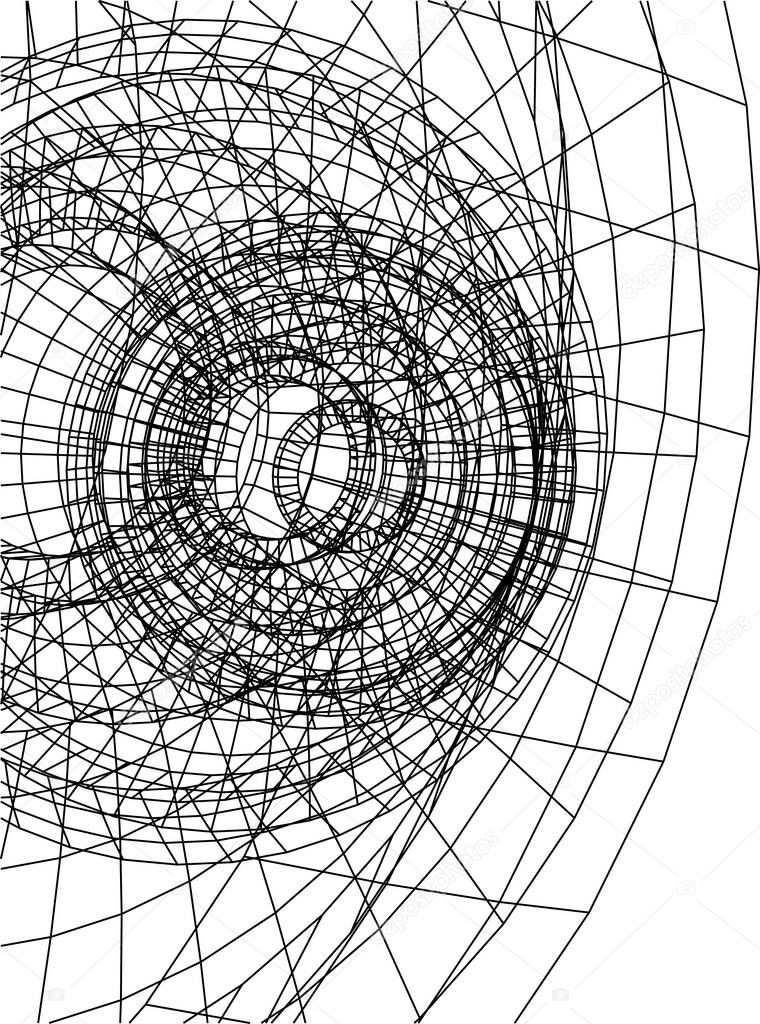 líneas abstractas de dibujo en concepto de arte arquitectónico, formas ...