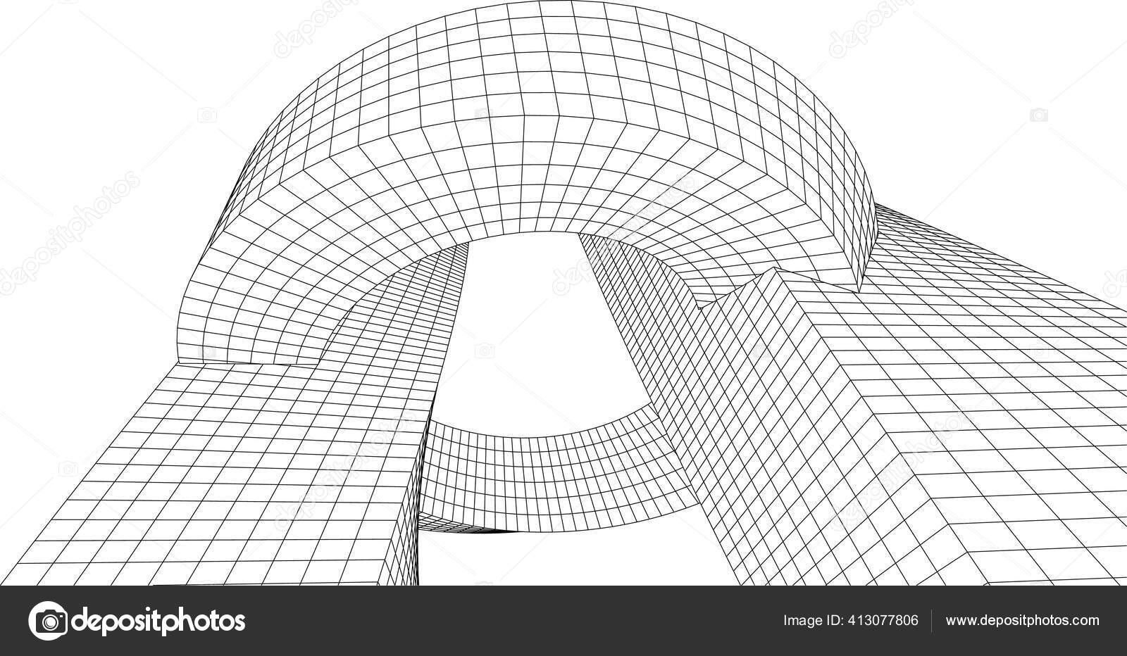 Abstract Drawing Lines Architectural Art Concept Minimal Geometrical ...