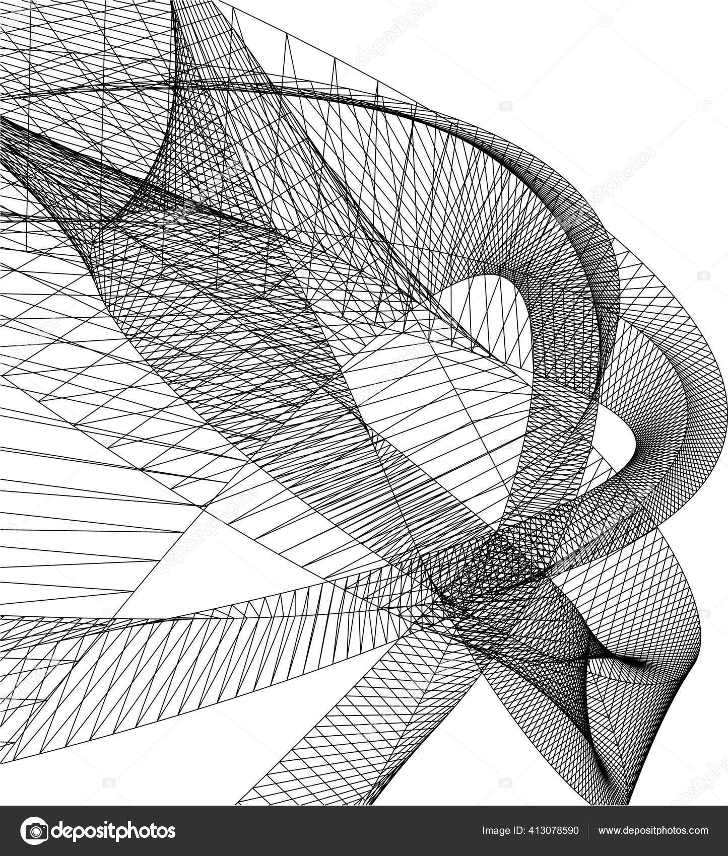 Abstract Drawing Lines Architectural Art Concept Minimal Geometrical ...