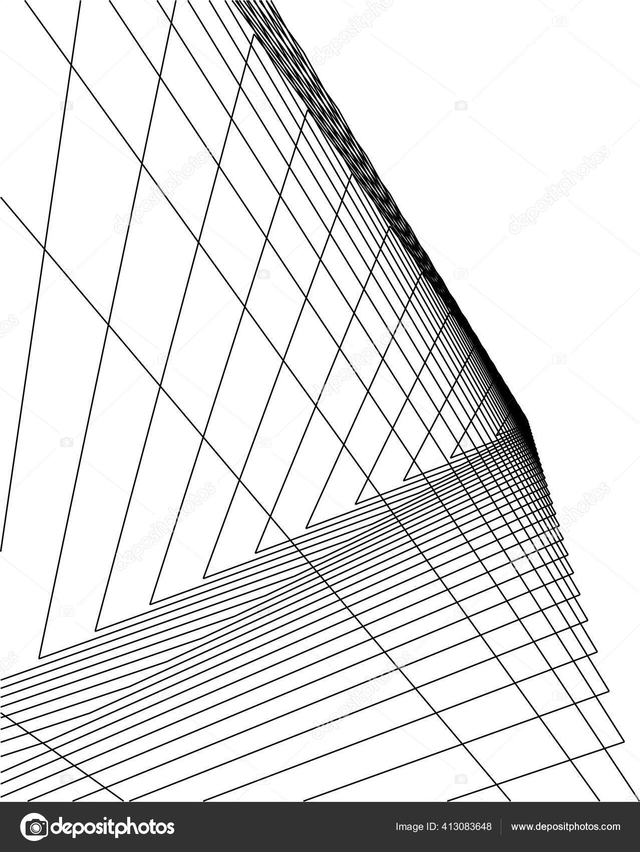 Abstract Drawing Lines Architectural Art Concept Minimal Geometrical ...