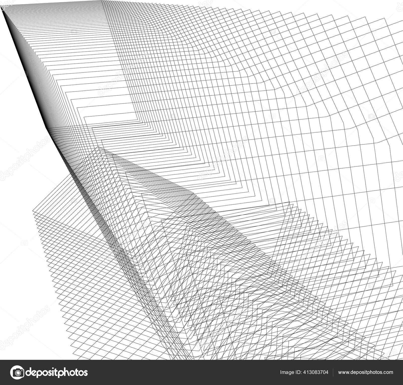 Abstract Drawing Lines Architectural Art Concept Minimal Geometrical ...