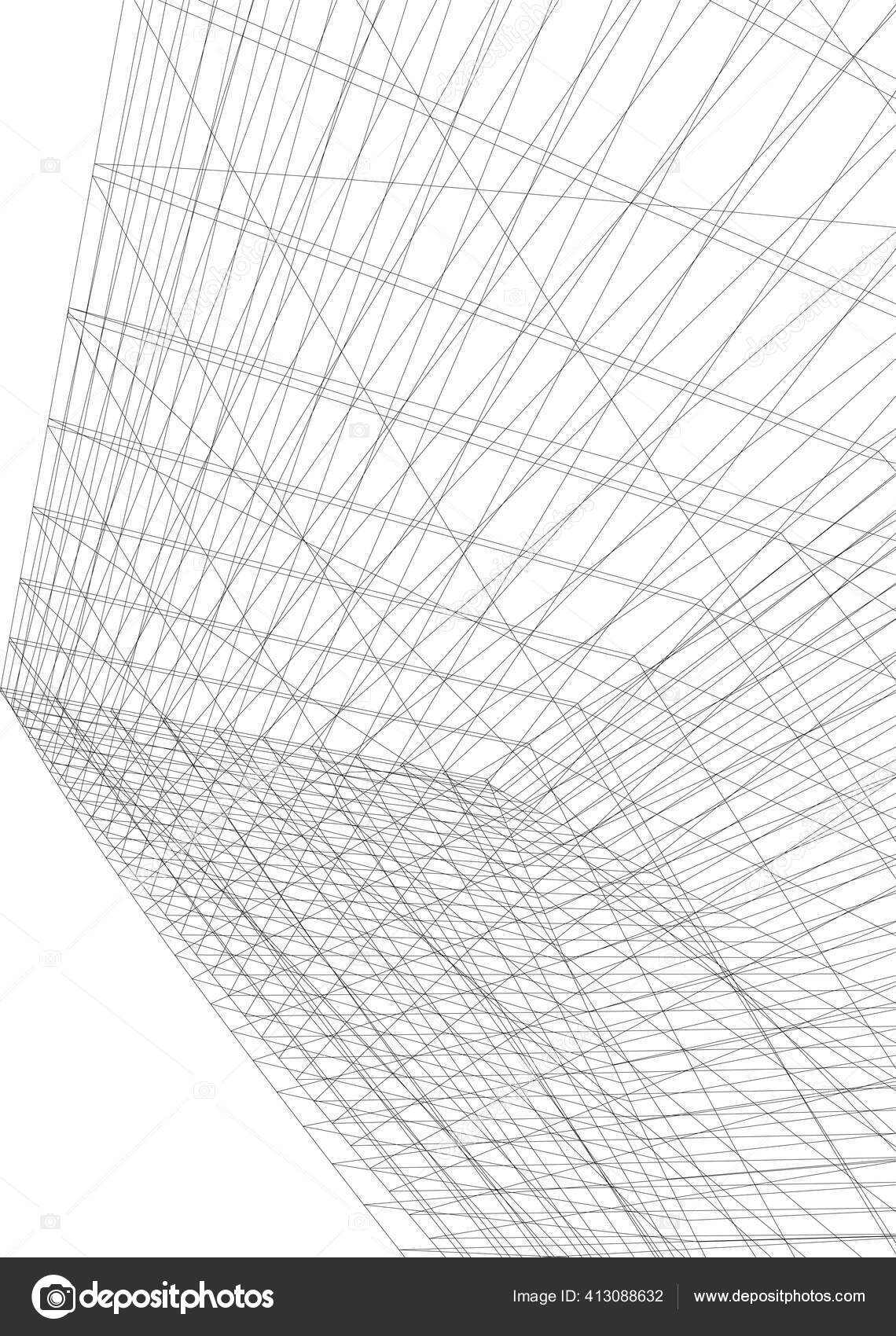 Abstract Drawing Lines Architectural Art Concept Minimal Geometrical ...