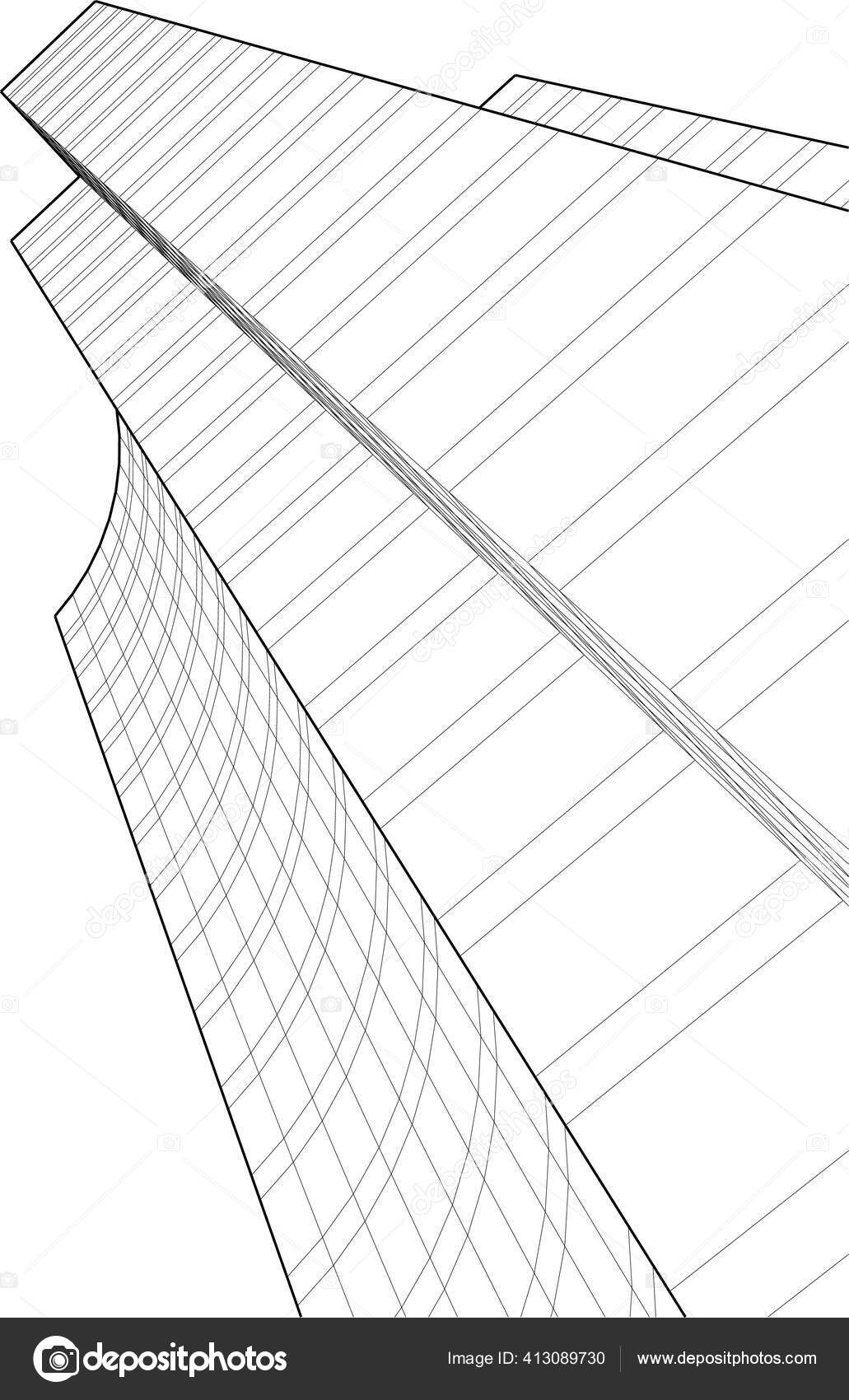 Abstract Drawing Lines Architectural Art Concept Minimal Geometrical ...