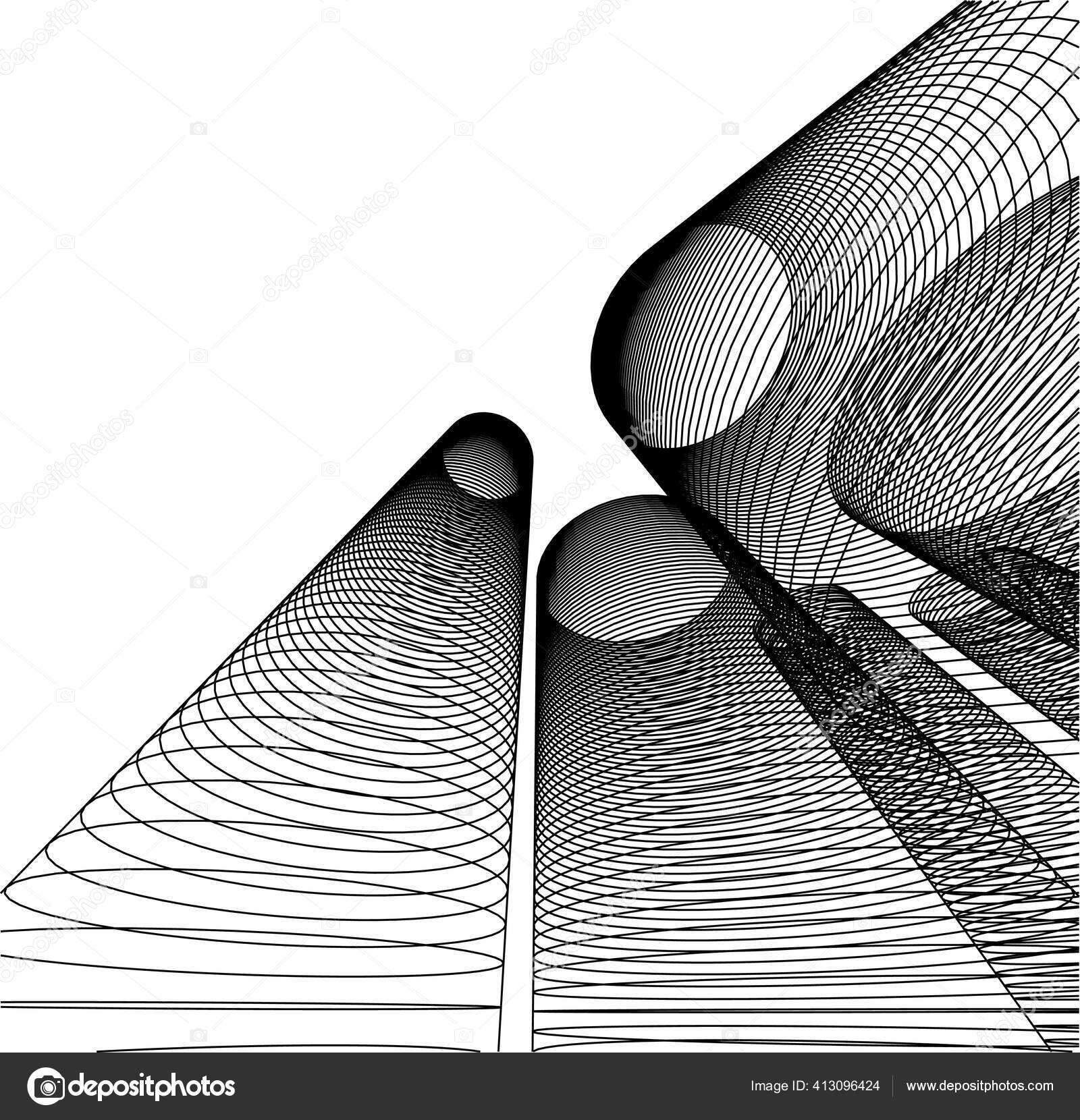 Abstract Drawing Lines Architectural Art Concept Minimal Geometrical ...