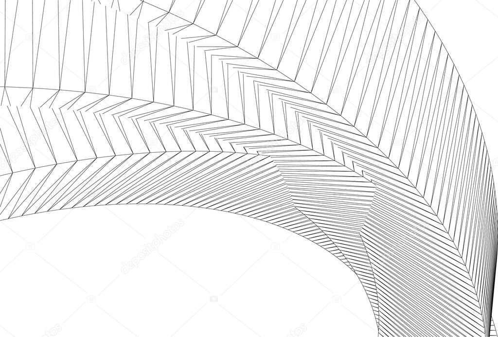 líneas abstractas de dibujo en concepto de arte arquitectónico, formas ...