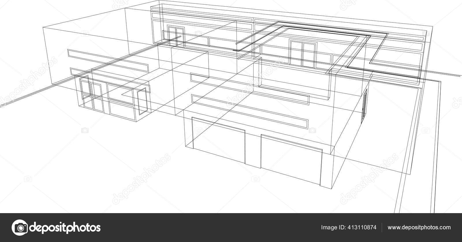 Minimal Geometrical Shapes Architectural Lines Stock Vector by ©YuriyA ...