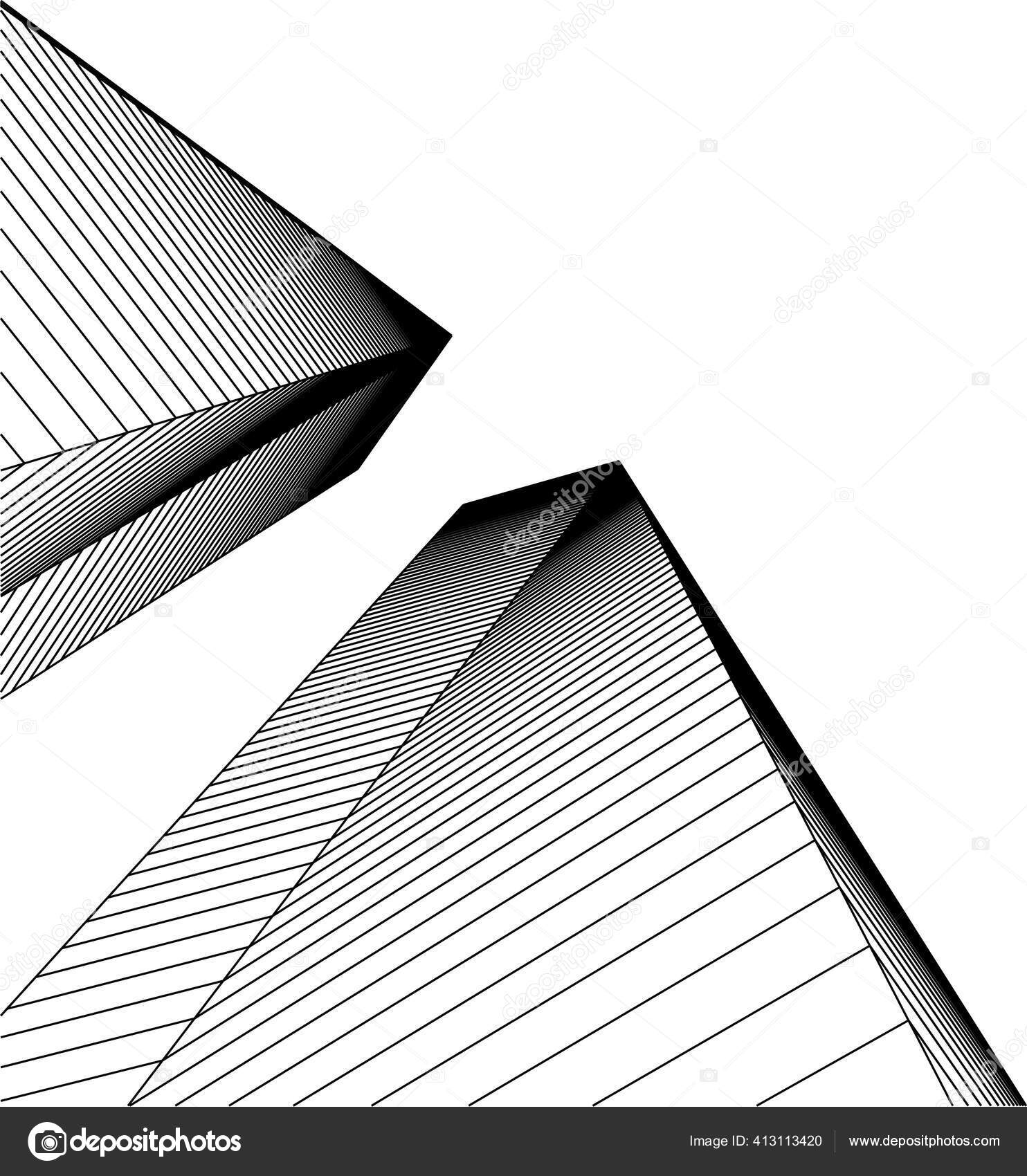 Líneas Abstractas Dibujo Concepto Arte Arquitectónico Formas ...