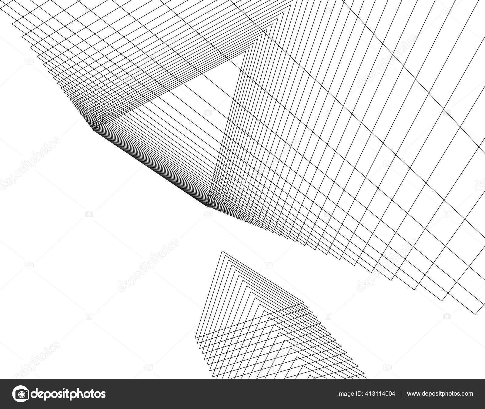 Abstract Drawing Lines Architectural Art Concept Minimal Geometrical ...