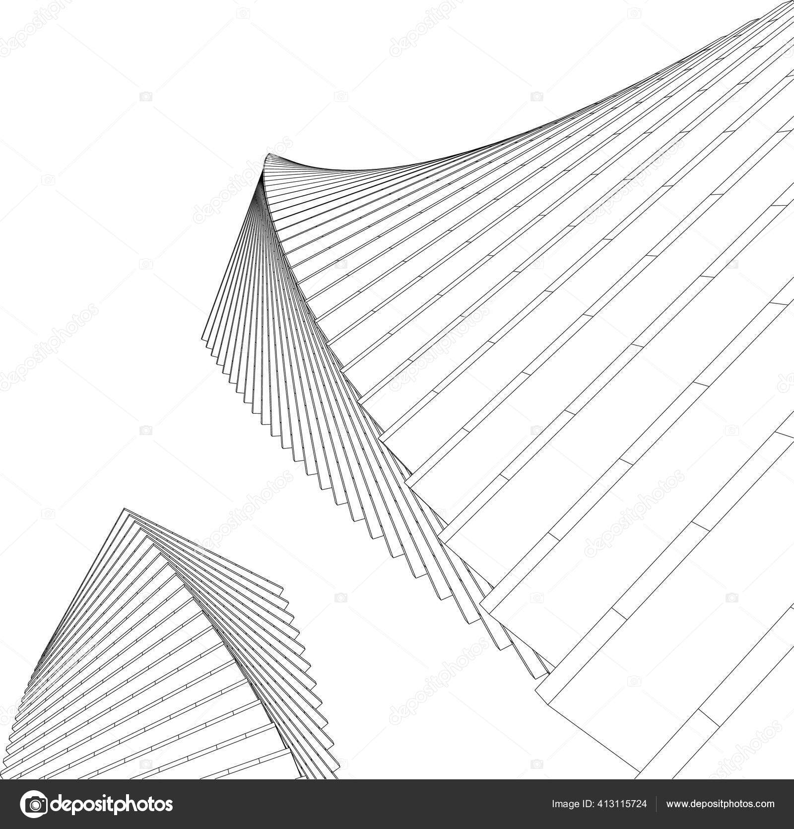 Abstract Drawing Lines Architectural Art Concept Minimal Geometrical ...