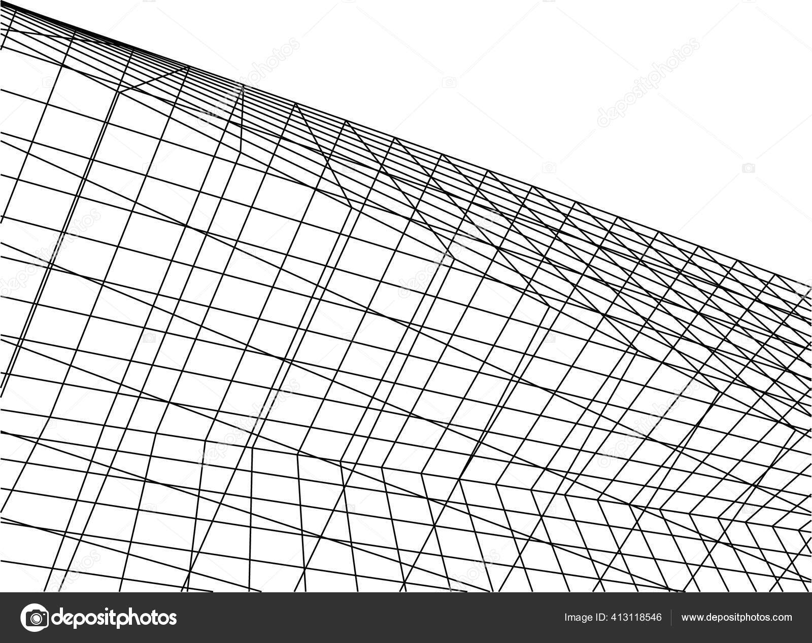Líneas Abstractas Dibujo Concepto Arte Arquitectónico Formas ...