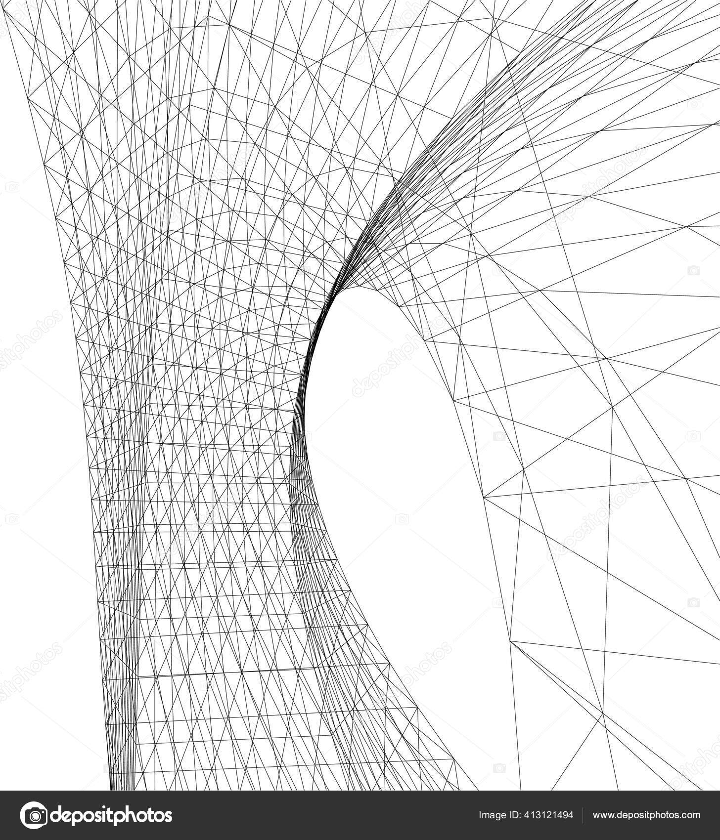 Abstract Drawing Lines Architectural Art Concept Minimal Geometrical ...