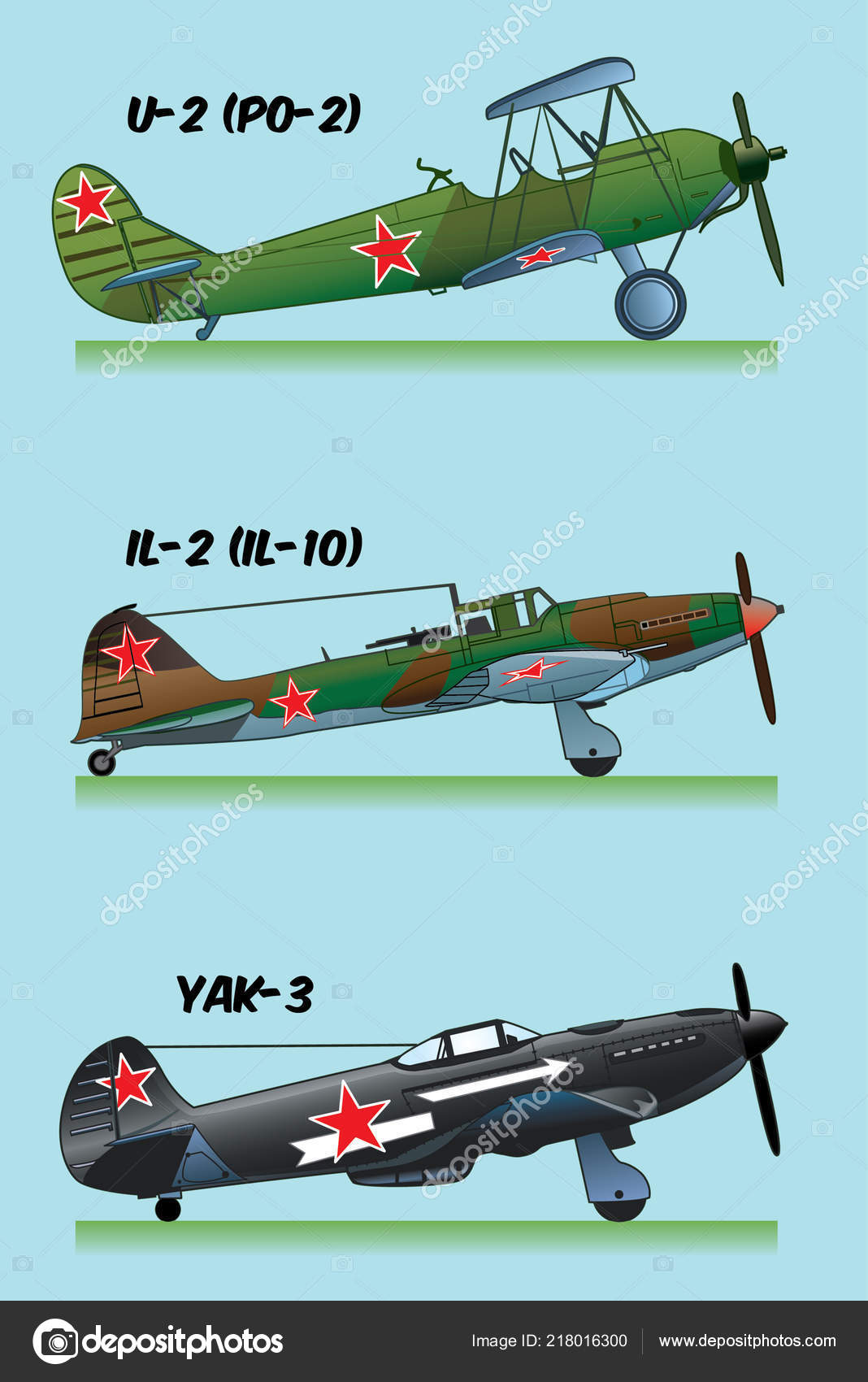 Signed Models Soviet Airplanes Turquoise Background Stock Vector Image ...
