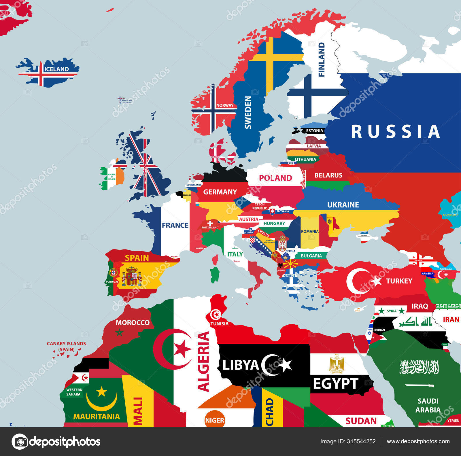 Europe World Map Countries