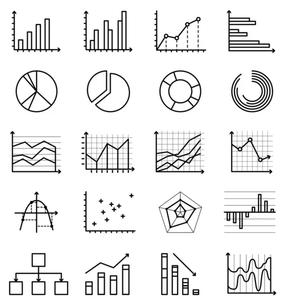 Vector Flat Style Colorful Isolated Icons Graphs Schemes Schedules ...