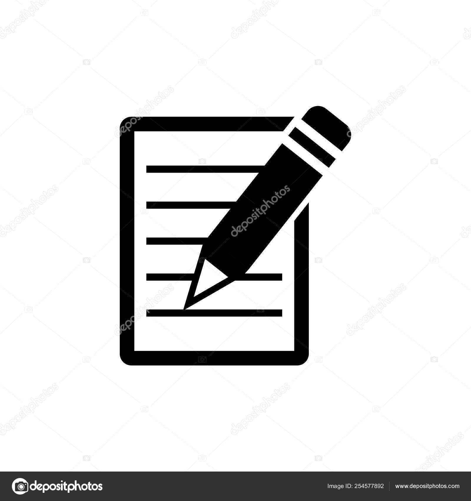 Write Note Icon Black Color Stock Vector by ©riduwan_molla 254577892