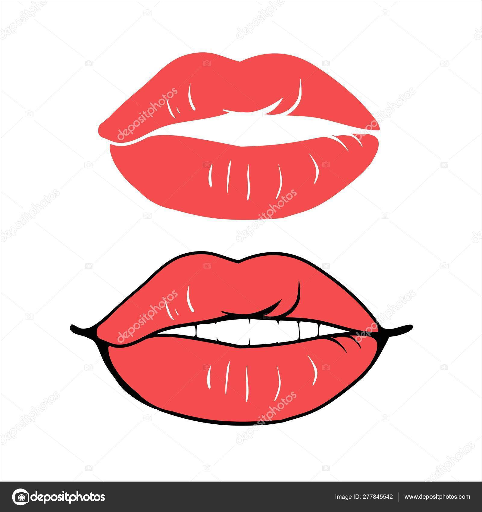Tegninger Av Lepper Som Kysser