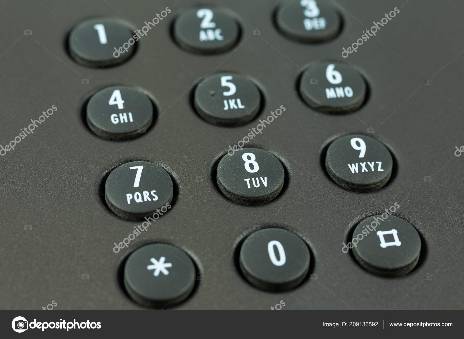 Teclado Con Asignación Letras Teléfono Negro — Foto de stock #209136592 ...