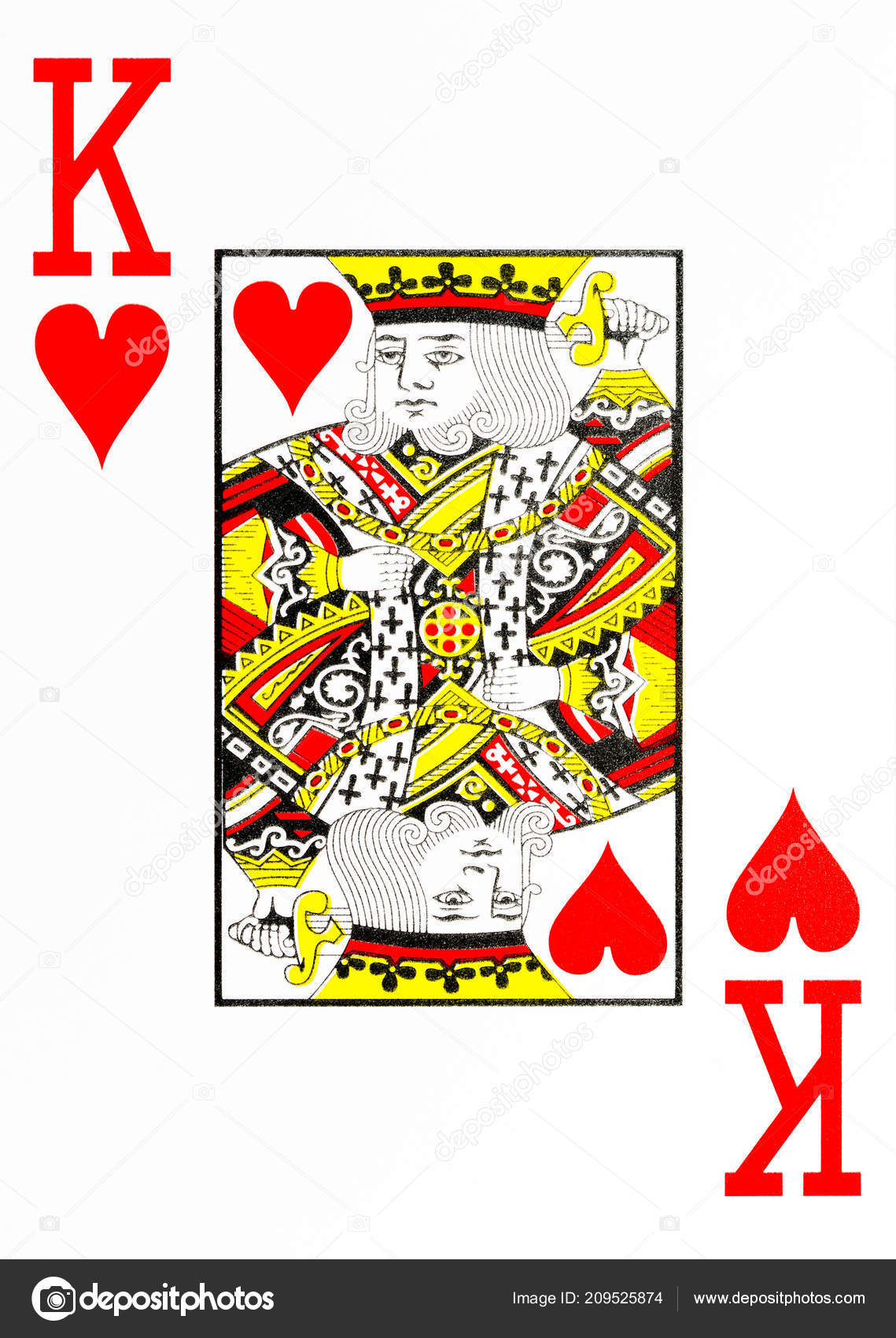Large Index Playing Card King Hearts American Deck Stock Illustration ...