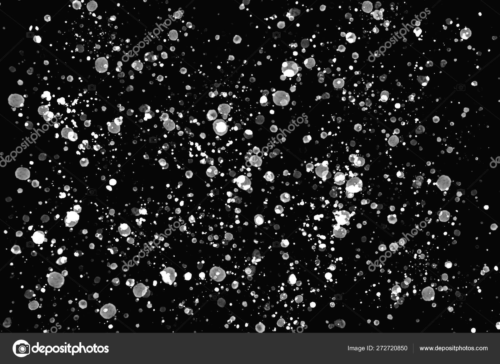 Bright White Gray Random Paint Splashes Black Background Abstract ...