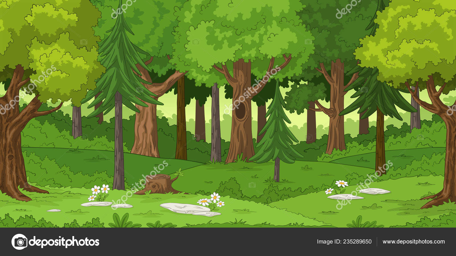 Cartoon-Waldlandschaft Stock-Vektorgrafik von ©G.Wolf 235289650