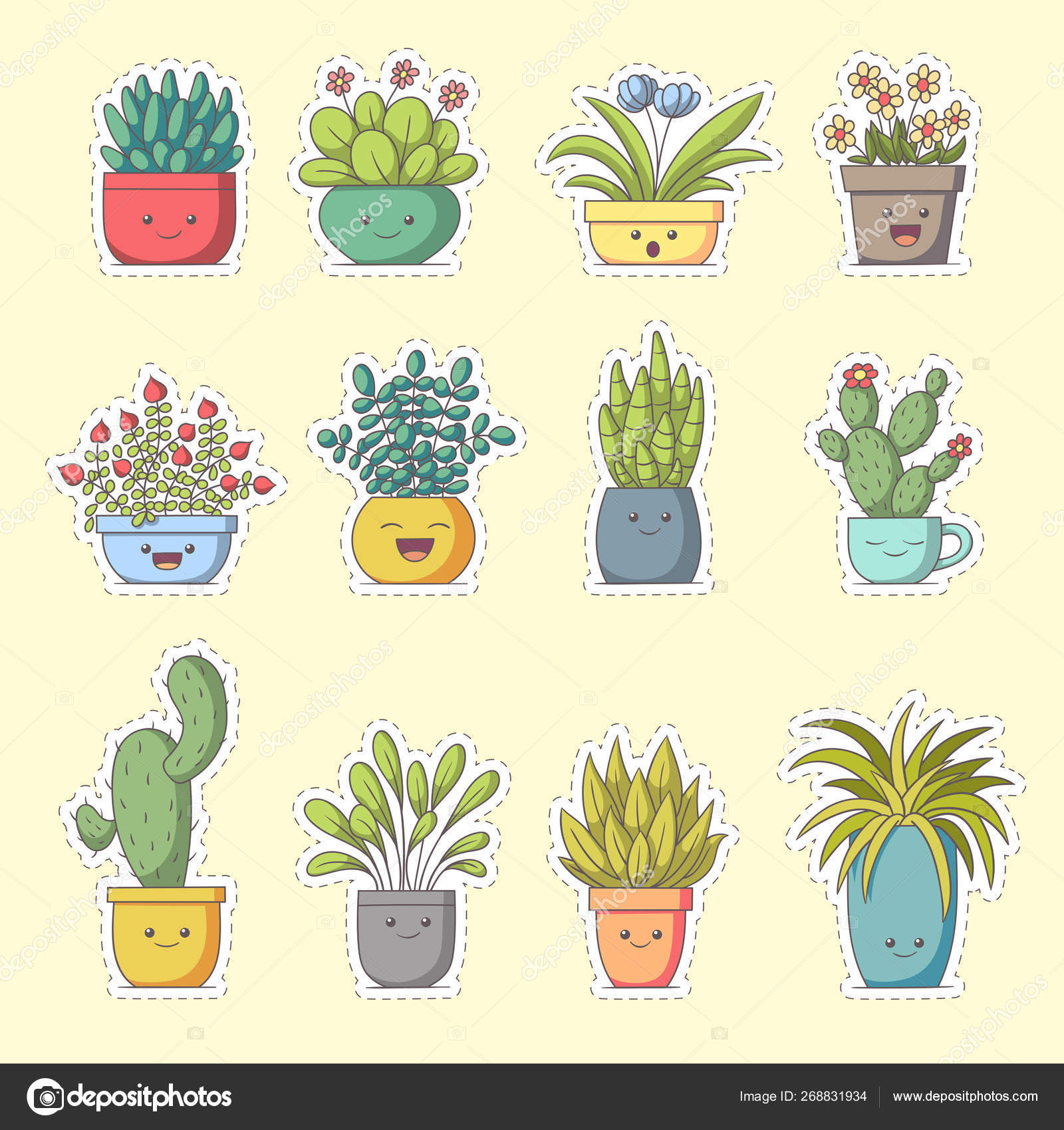 Plants Sticker Set Stock Vector by ©G.Wolf 268831934