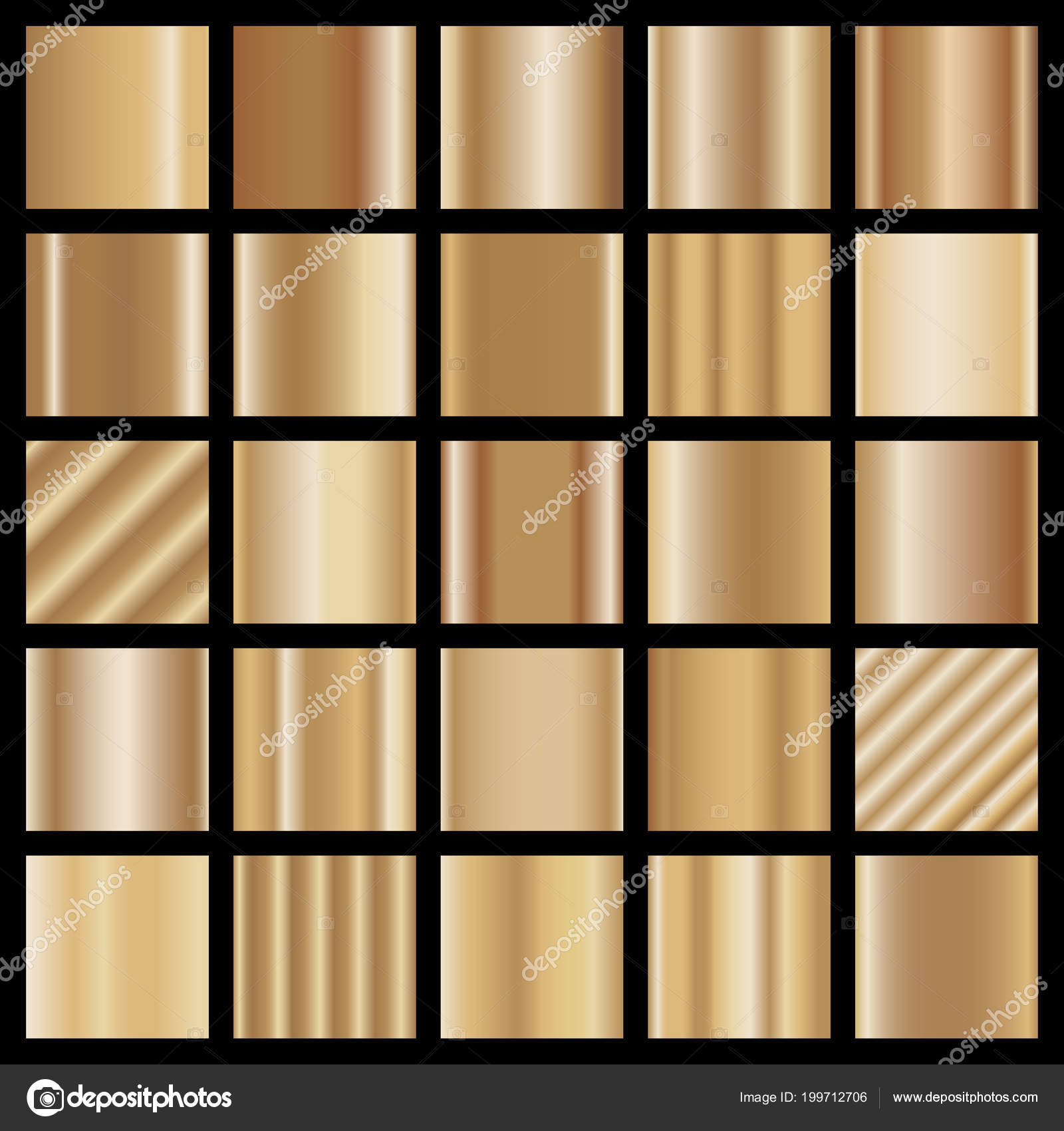Collection Bronze Backgrounds Set Bronze Gradients Stock Vector Image ...