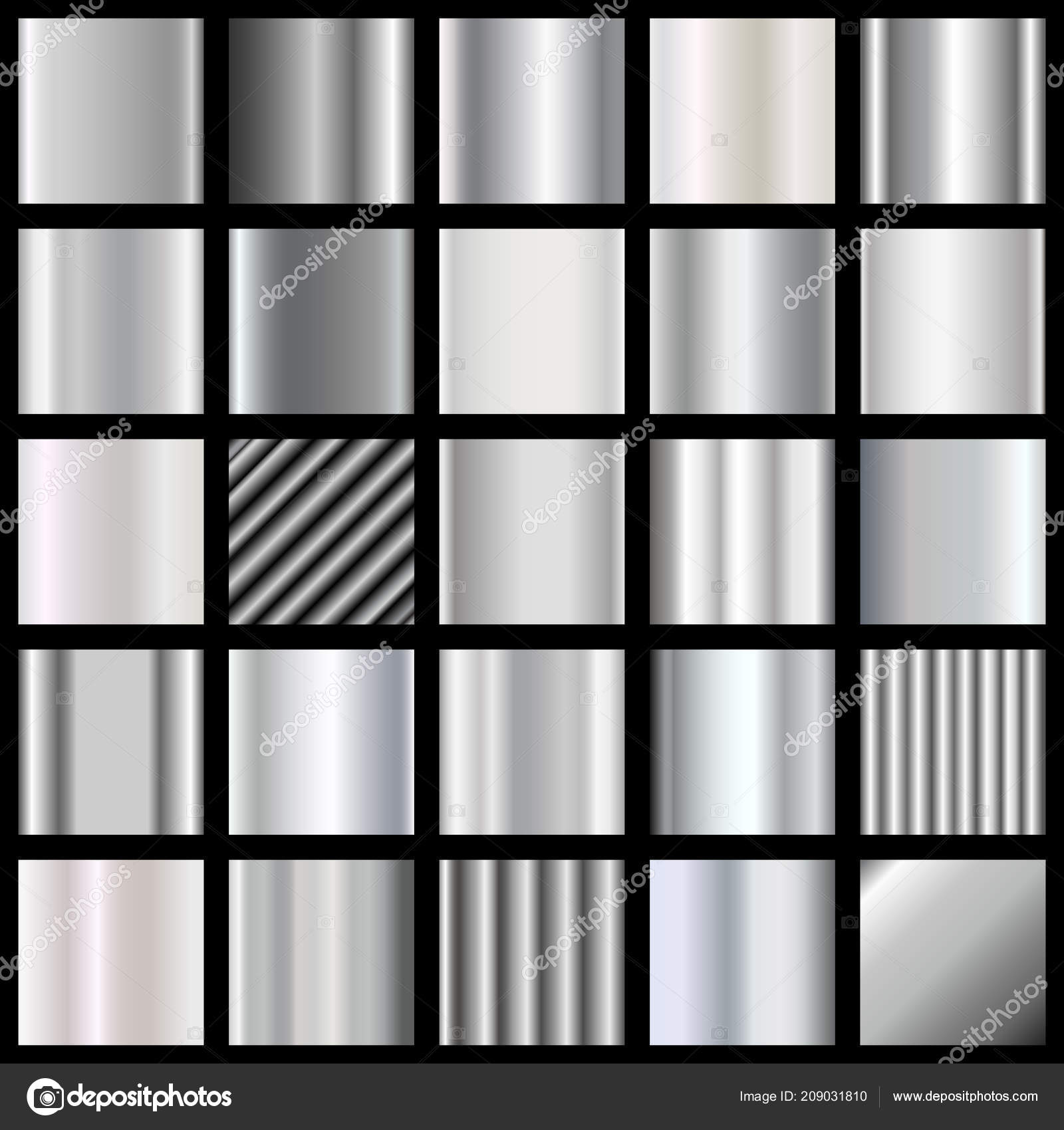 Set Silver Gradients Metallic Squares Collection Silver Gradient ...