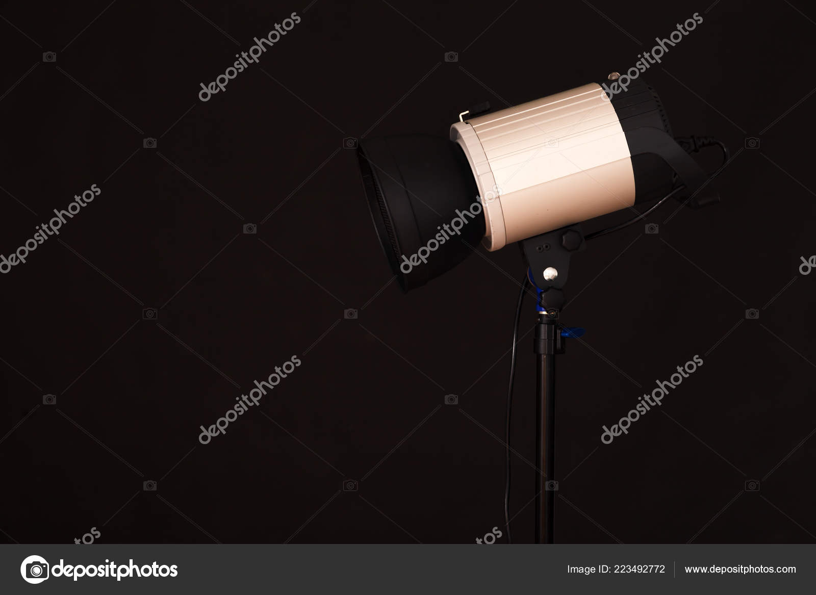 Close Professional Studio Light Black Background Concept Photoshoot ...