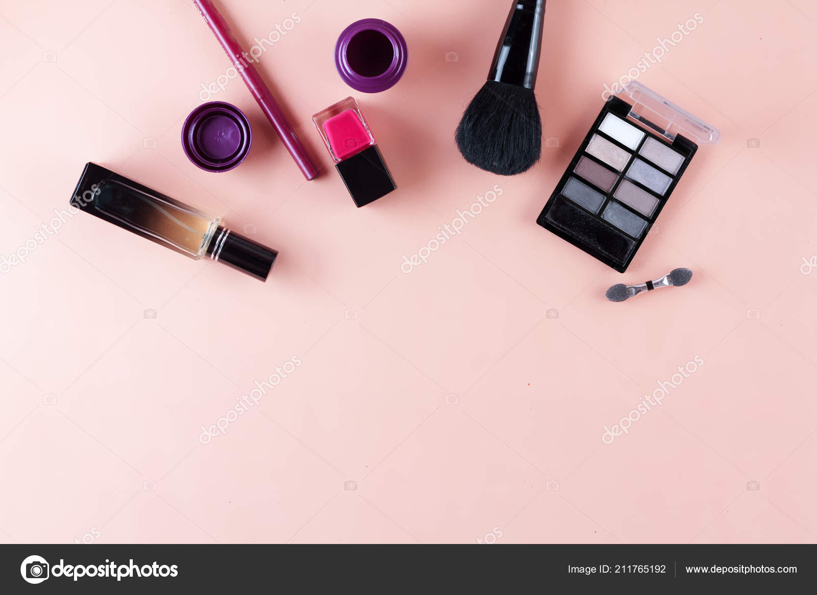 Set Decorative Cosmetics Color Background Stock Photo by ©goffkein ...