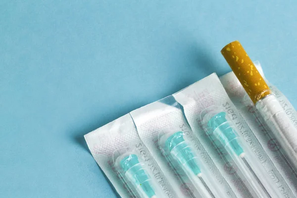 Tobacco Needles Injections Black Background Treatment Nicotine ...